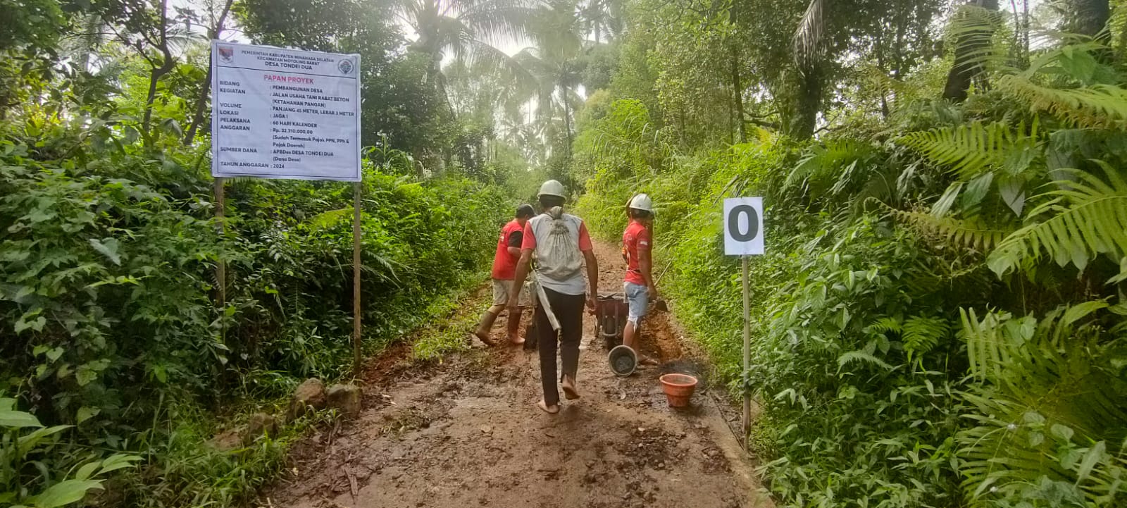Dandes Tahap I 2024, Pemdes Tondei Dua Bangun Rabat Beton Jalan Usaha ...